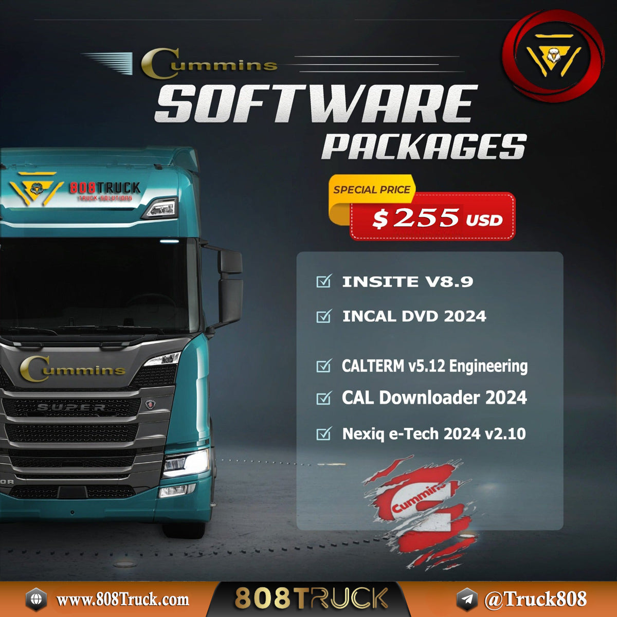 COMMlNS Software Packages, lNSlTE, CaItrm, lNCAL DVD, Cal-Downloader a| 808TRUCKS 🎯