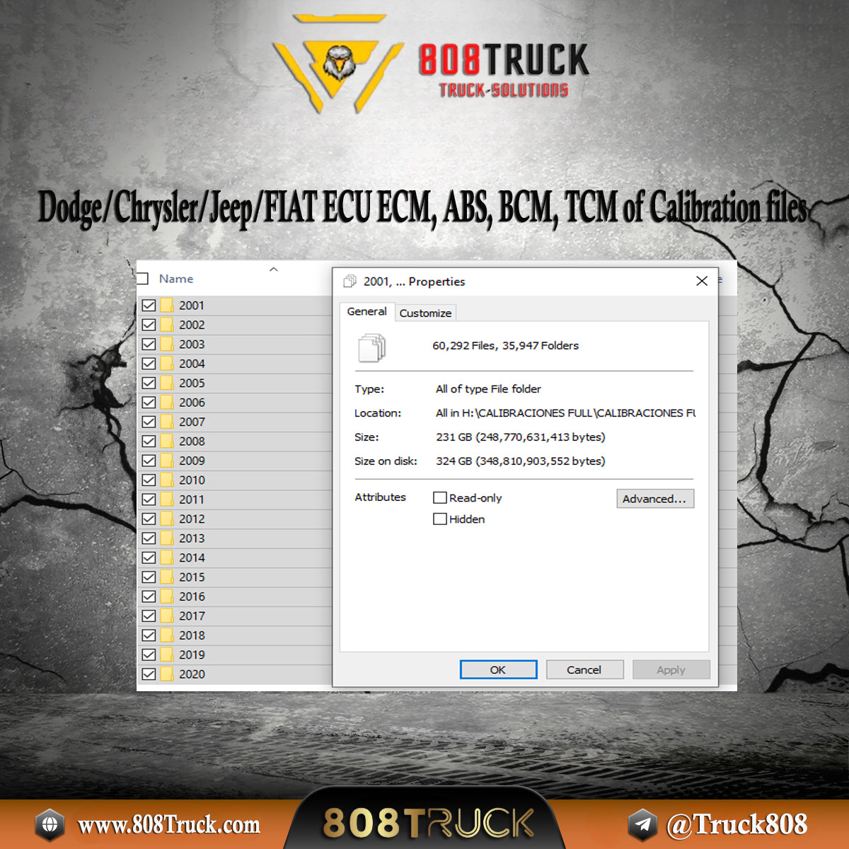 Dodge/Chrysler/Jeep/FIAT ECU ECM, ABS, BCM, TCM of Calibration files 2| 808TRUCKS 🎯