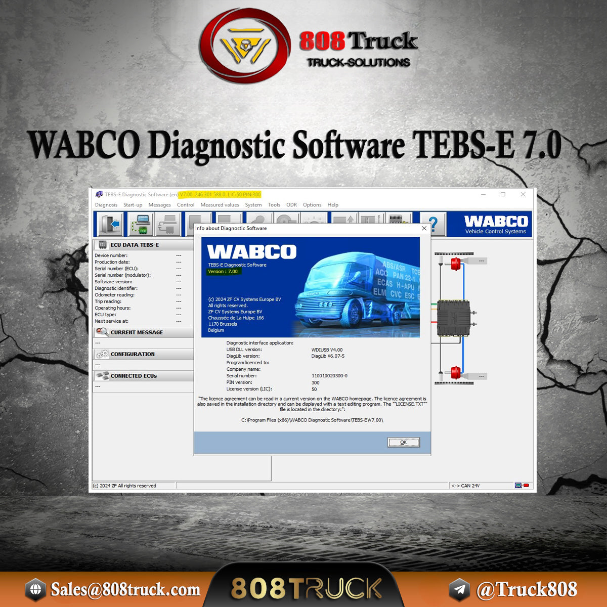 WABCO Diagnostic Software TEBS-E 7.0 - with Keygen| 808TRUCKS 🎯