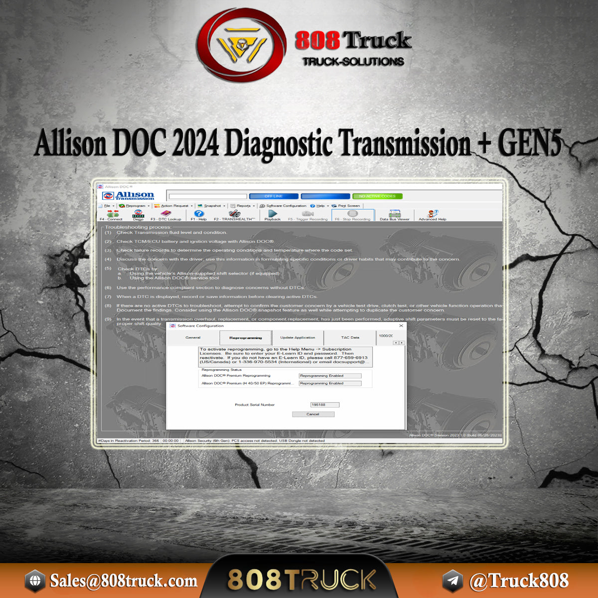Allison DOC 2024 Diagnostic Transmission + GEN5 [12.2024] – With Kg| 808TRUCKS 🎯