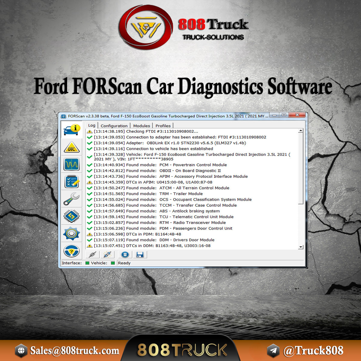 Ford F0RScan Car Diagnostics Software v2.3.48 + Unlock Patch| 808TRUCKS 🎯