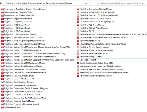 Freightliner Truck Service Manuals, Fault Codes and Wiring Diagrams ...