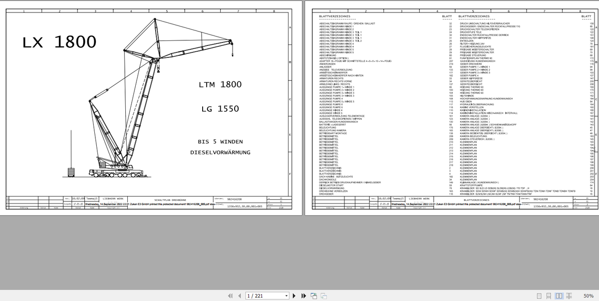 Liebherr Cranes Operators Manual Licon Error Code Schematic LGD-1550 ...