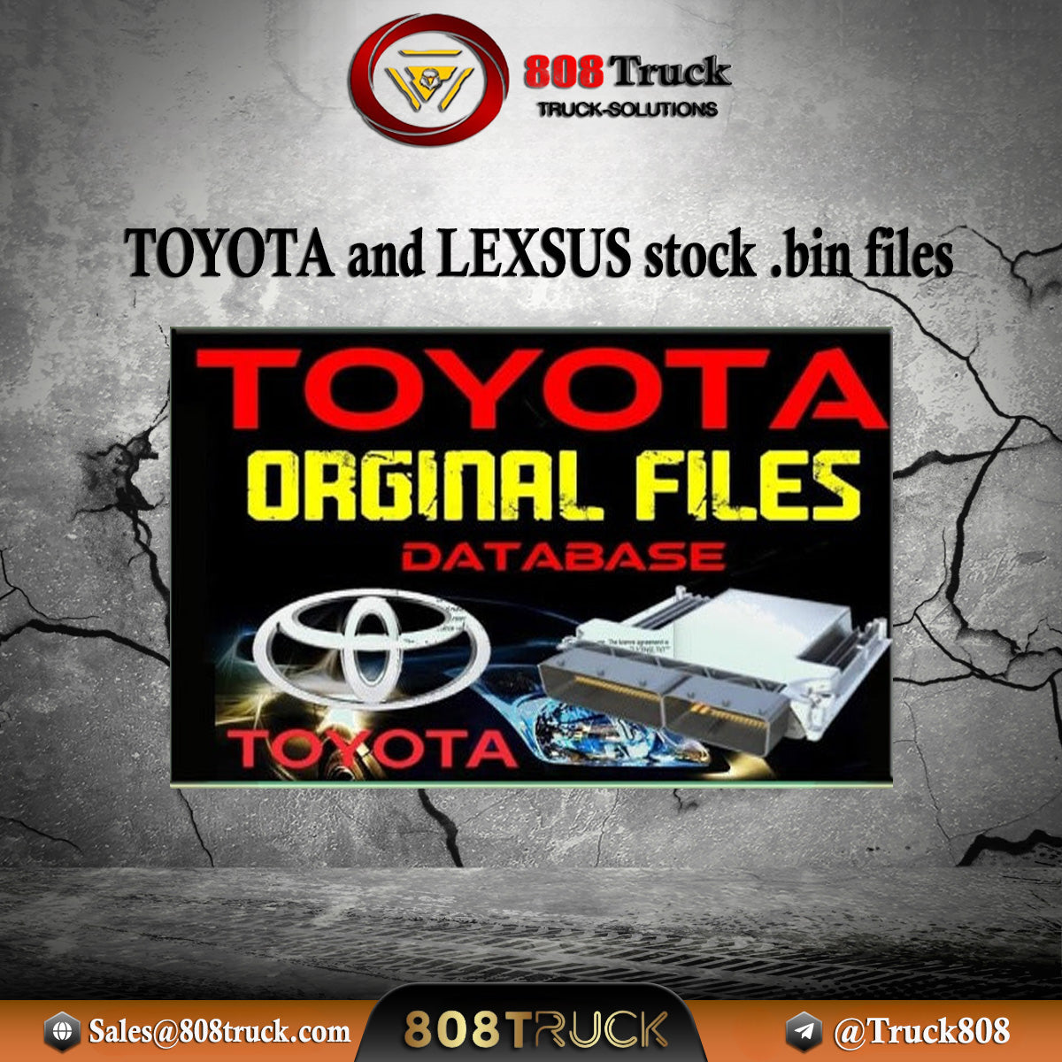 TOYOTA and LEXSUS stock .bin files - New Package| 808TRUCKS 🎯