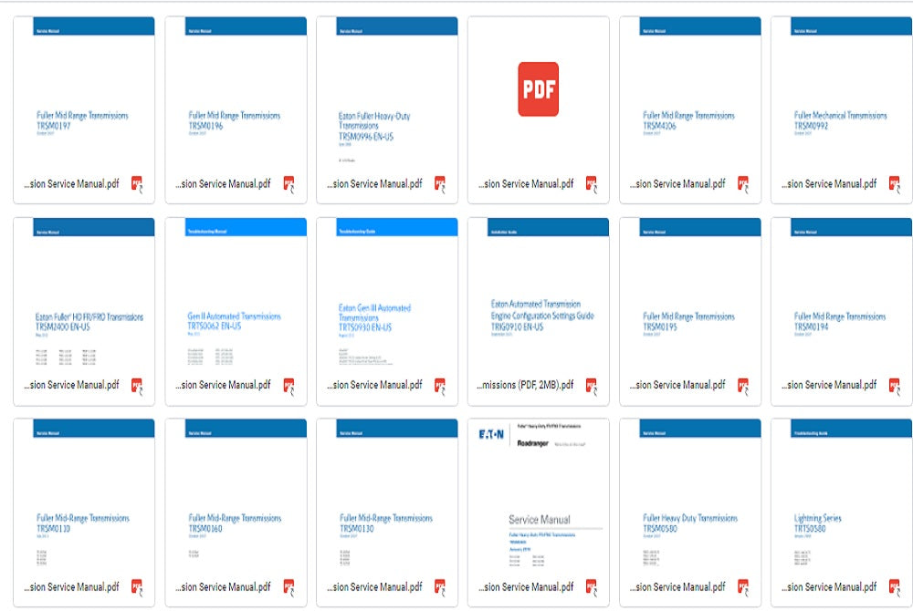 EATON Transmission Manuals Wiring Diagrams and Fault Codes Collection ...