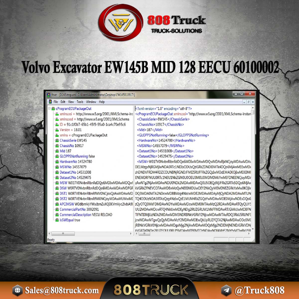 Volvo Excavator EW145B MID 128 EECU 60100002 - Construction Equipment ...