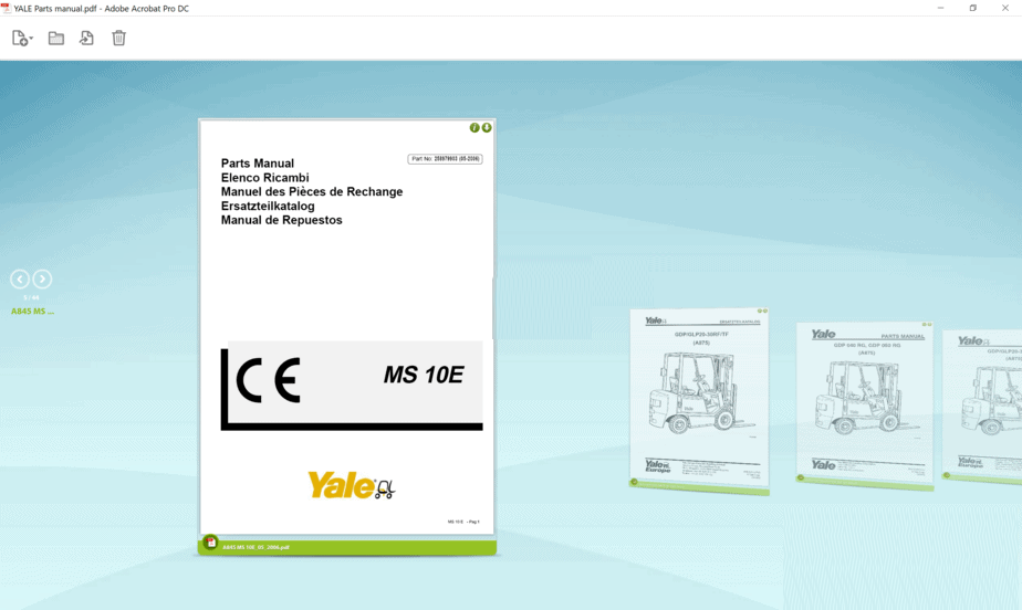 Yale Forklift Trucks Complete Set Parts book PDF| 808TRUCKS 🎯
